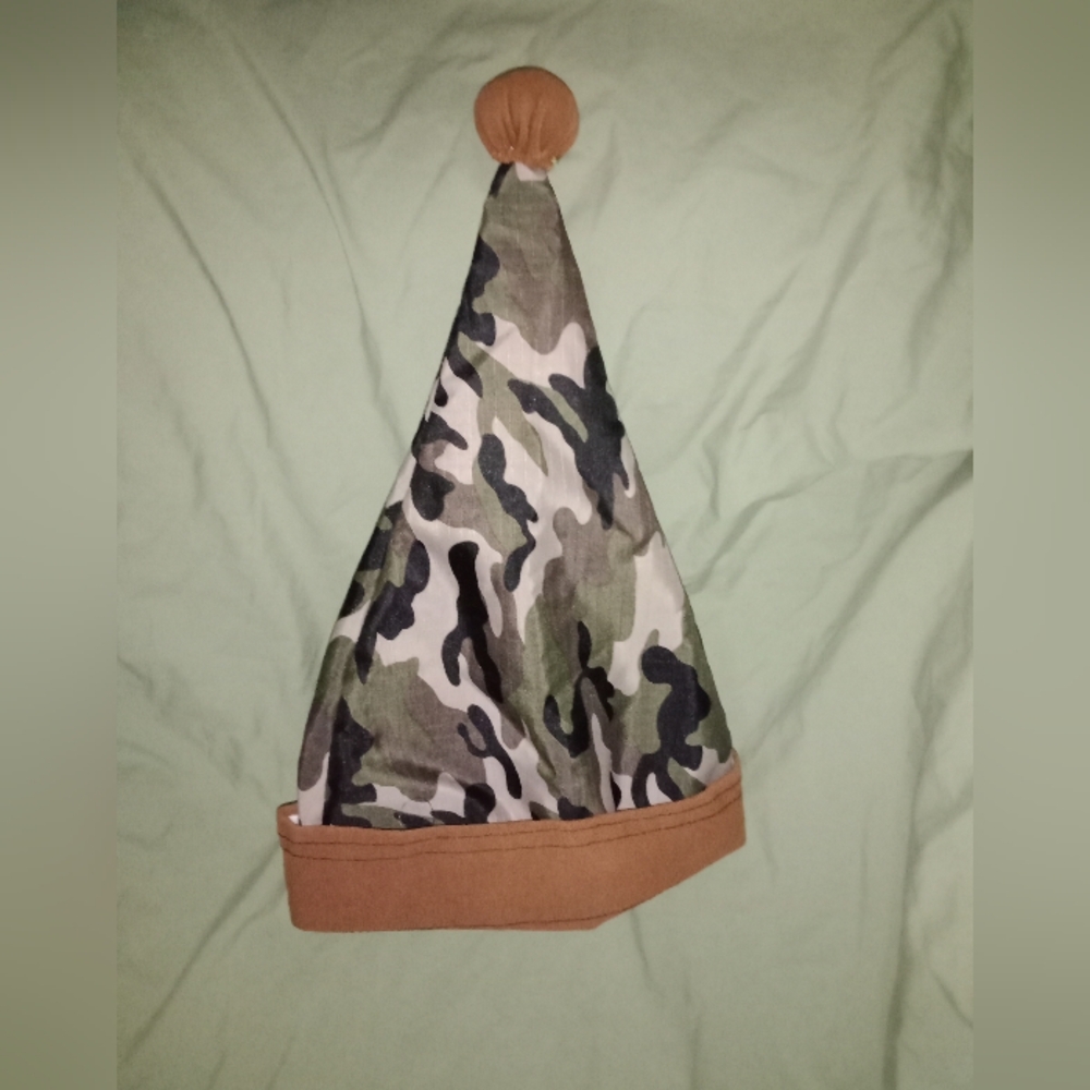 Camo Camouflage Elf Hat 11" Flat Across Head Opening … - Gem